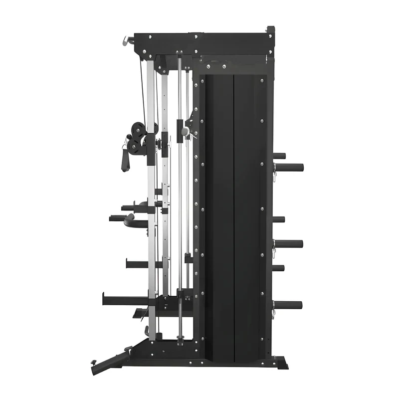 Smith Machine with LAT Pulldown, Weight Storage, Multi-Functional Squat ...