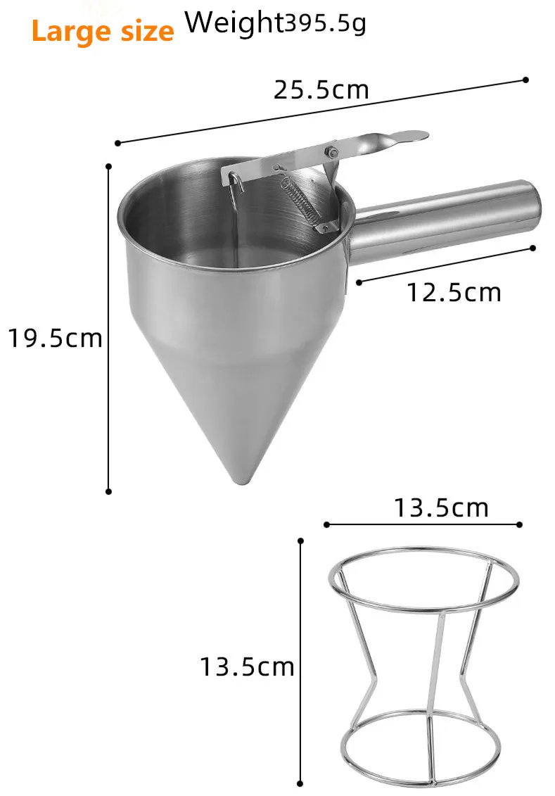 Stainless Steel Pouring Dispenser Funnel Cupcake Waffle Cake Donut ...