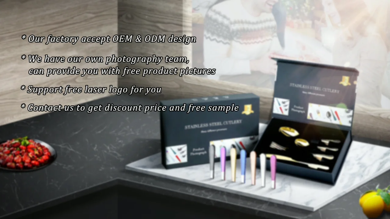 Customized Cutlery Box Black Cutlery Set Stainless 24 Piece Cutlery Set ...