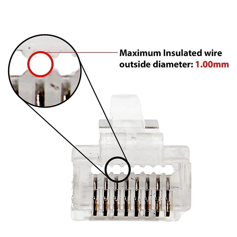 Network Cable Utp Rj45 Rg45 Pass Through Ethernet Rj45 8p8c Modular ...
