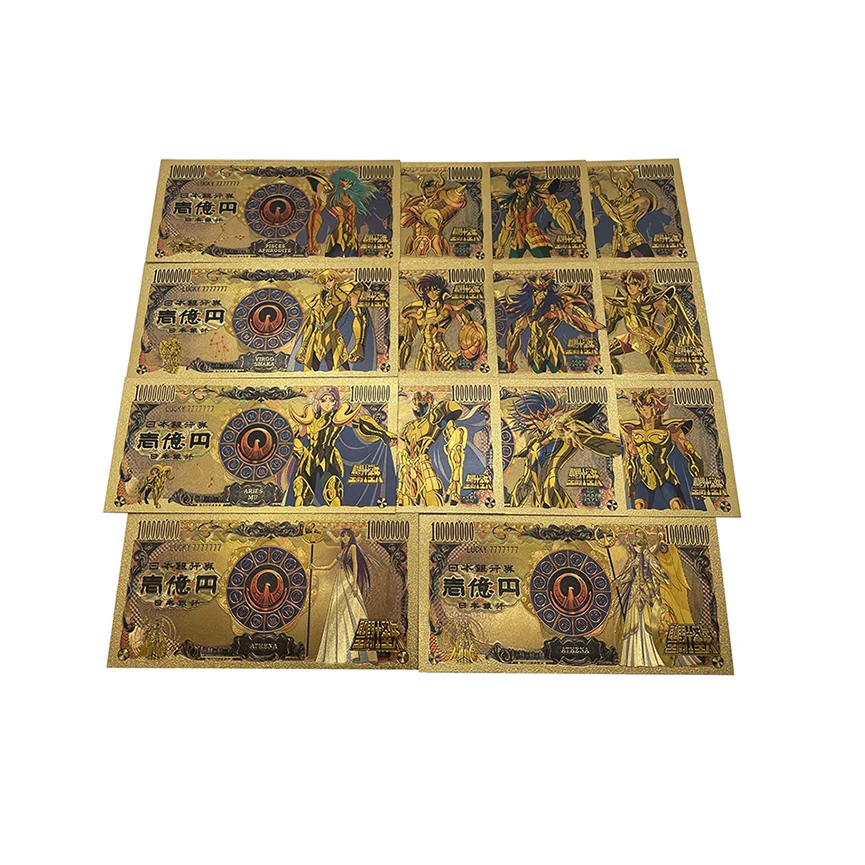 Custom Japan Anime Cartoon Saint Seiya Athena 24k Gold Coins for Collection