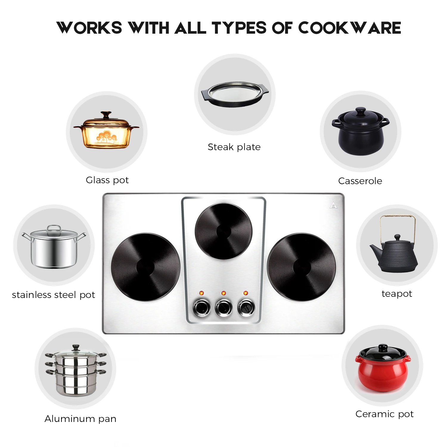 Triple Electric Hot Plate - Efficient Kitchen Appliance