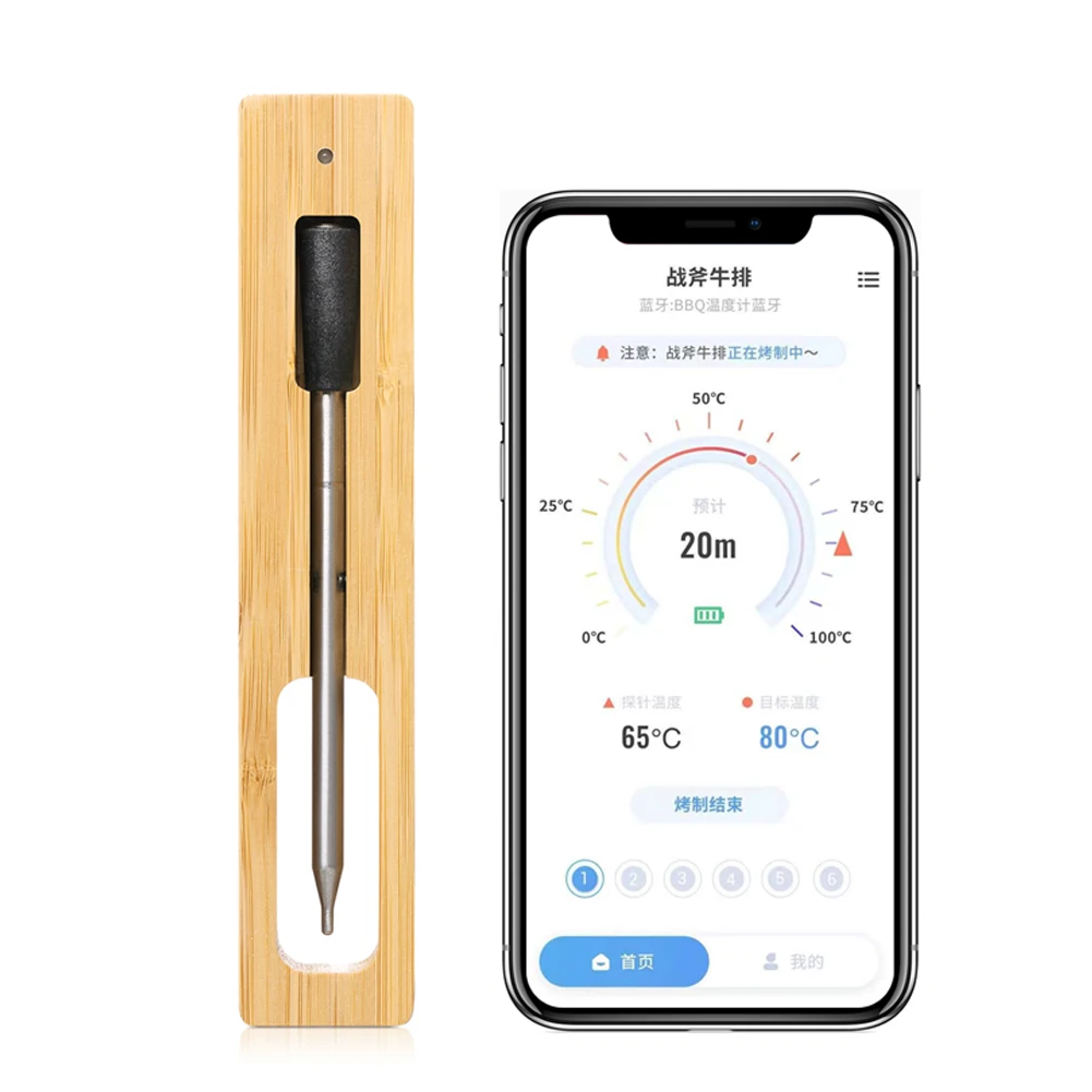 Long Distance Smart Grill Bluetooth Cooking Thermometer Digital ...