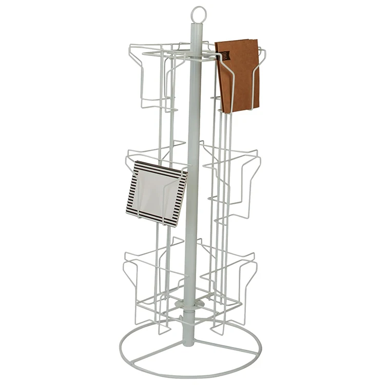 12-Pocket Rotating Countertop Metal Wire Display Rack Postcard ...