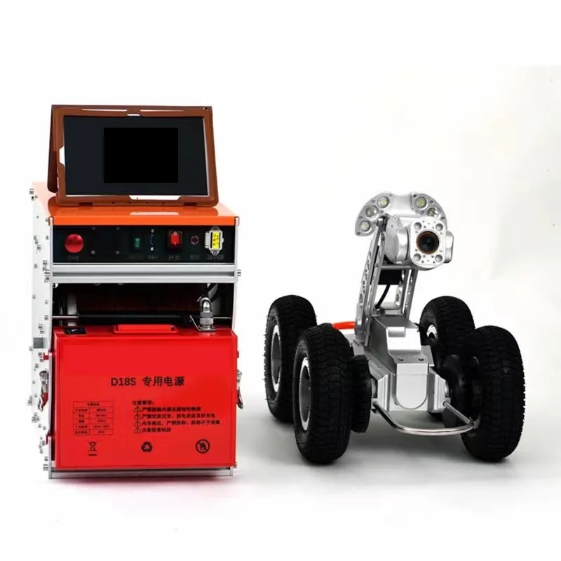 Hd Cctv Pipelines Inspection Robot With 100m Cable Wheel Standard 100m ...