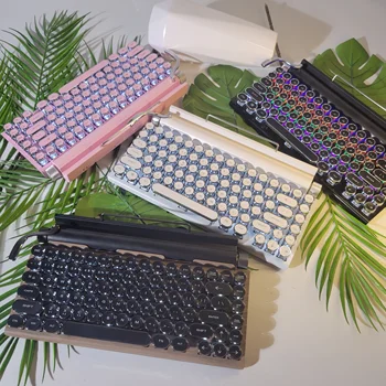 Retro Typewriter Mechanical Rgb Wireless Keyboard Multi Devices Connect ...