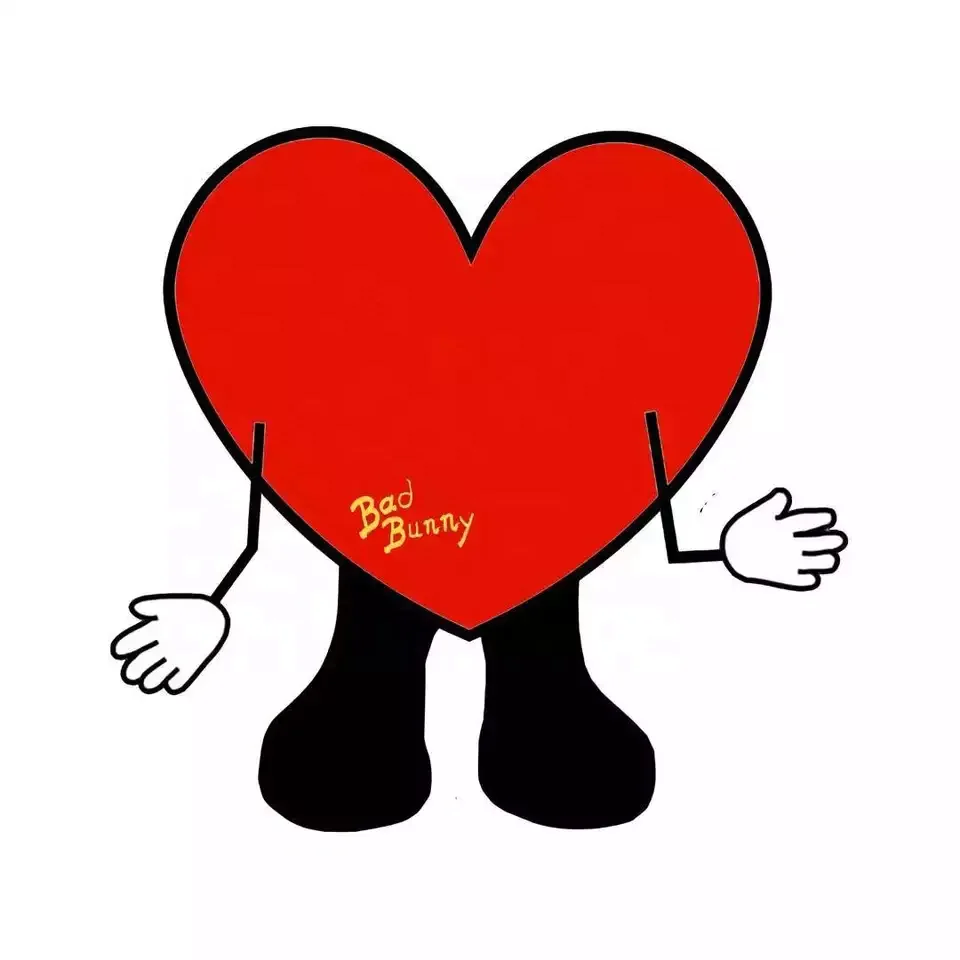 New Design Bad Bunny Peripheral Products Red Heart Custom Plush Pillow ...