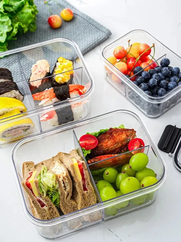 Clear Lunch Box Refrigerator Food Storage Box With Lids Plastic Food ...
