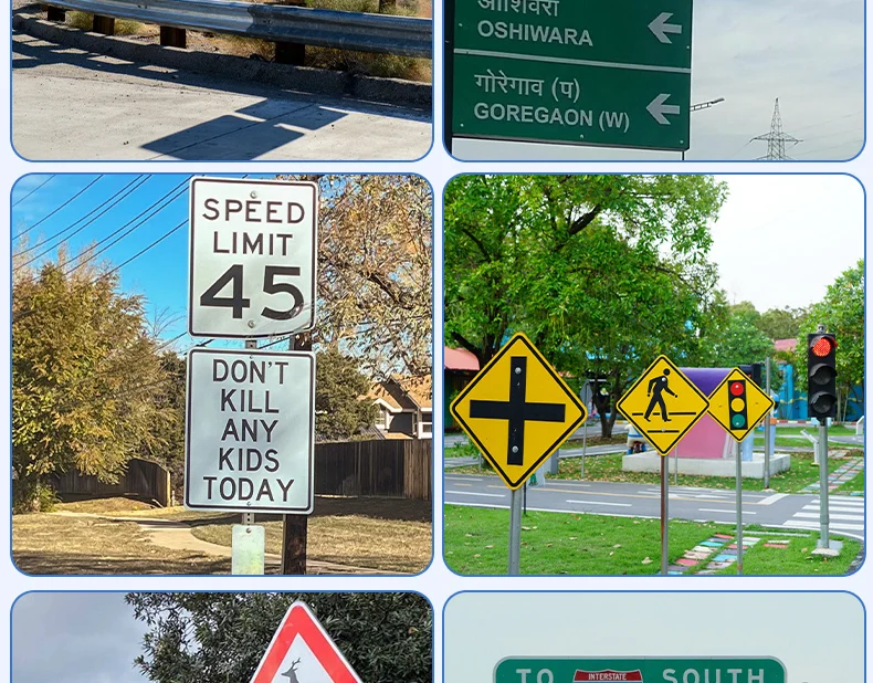 Road Signs Reflecting Traffic Signs Safety Signage Custom Aluminum ...