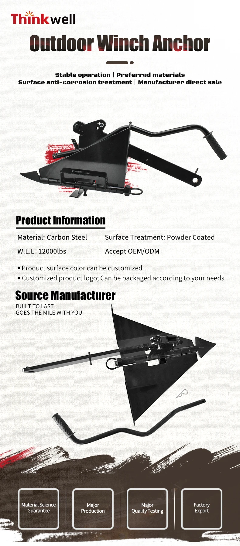 4X4 Off Road PRO Winch Ground Anchor with Stowable Bag - OEM