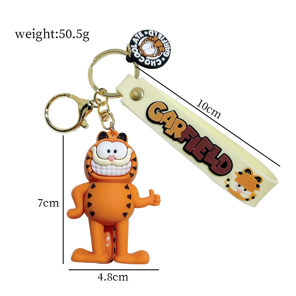 7 Cute for Garfield Cartoon Keychain Funny Doll Couple Car Pendant Bag ...