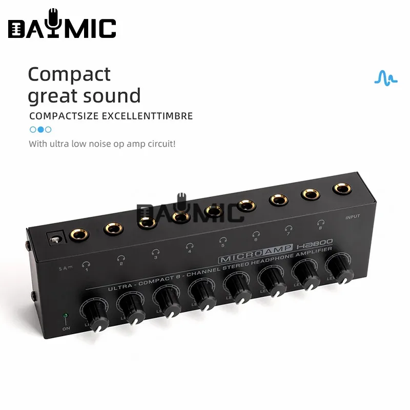 8 Channel Stereo Headphone Amplifier - High Quality Audio