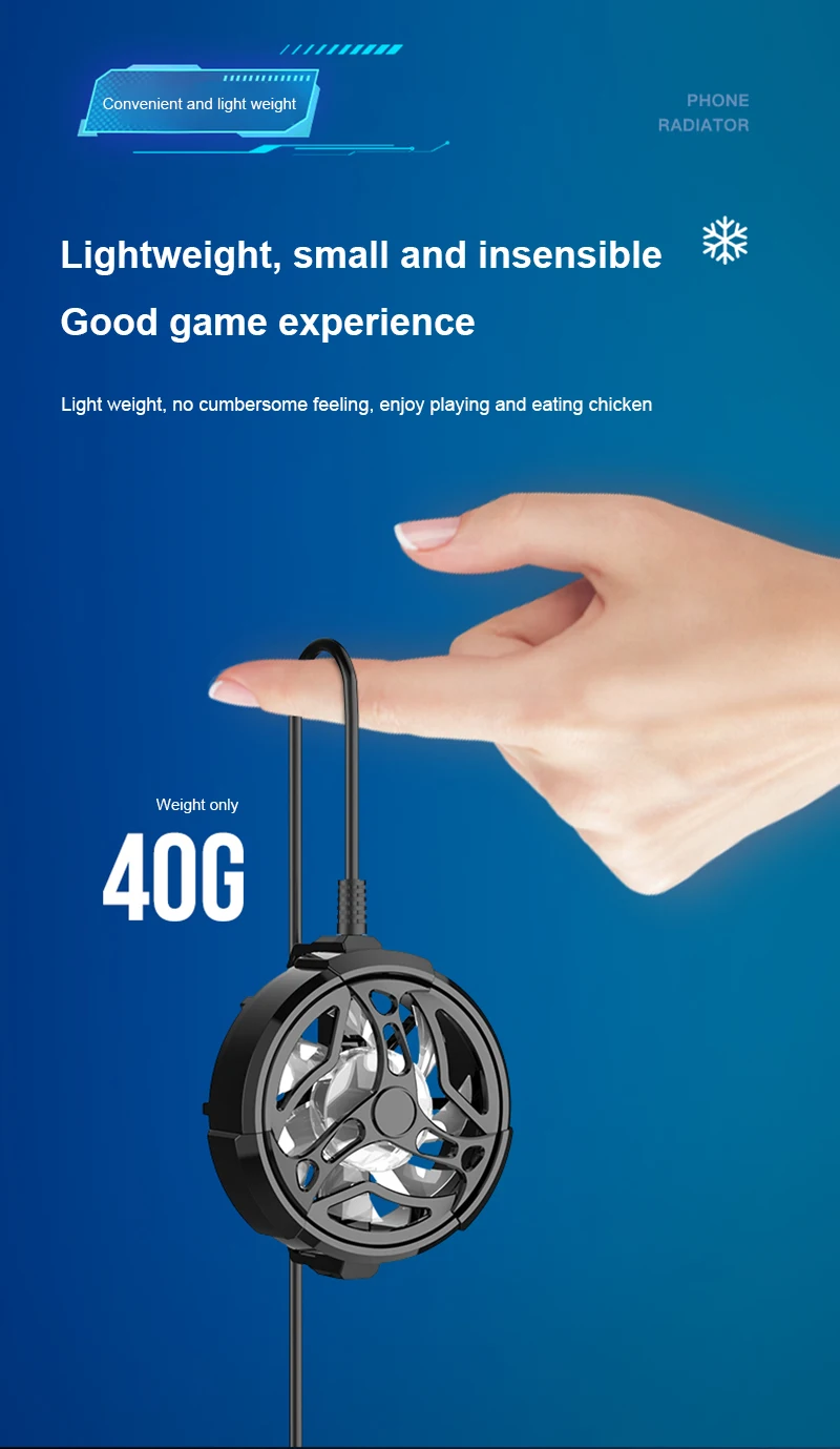 AL01 Mini Mobile Phone Cooling Fan - Gaming & Cell Phone Cooler