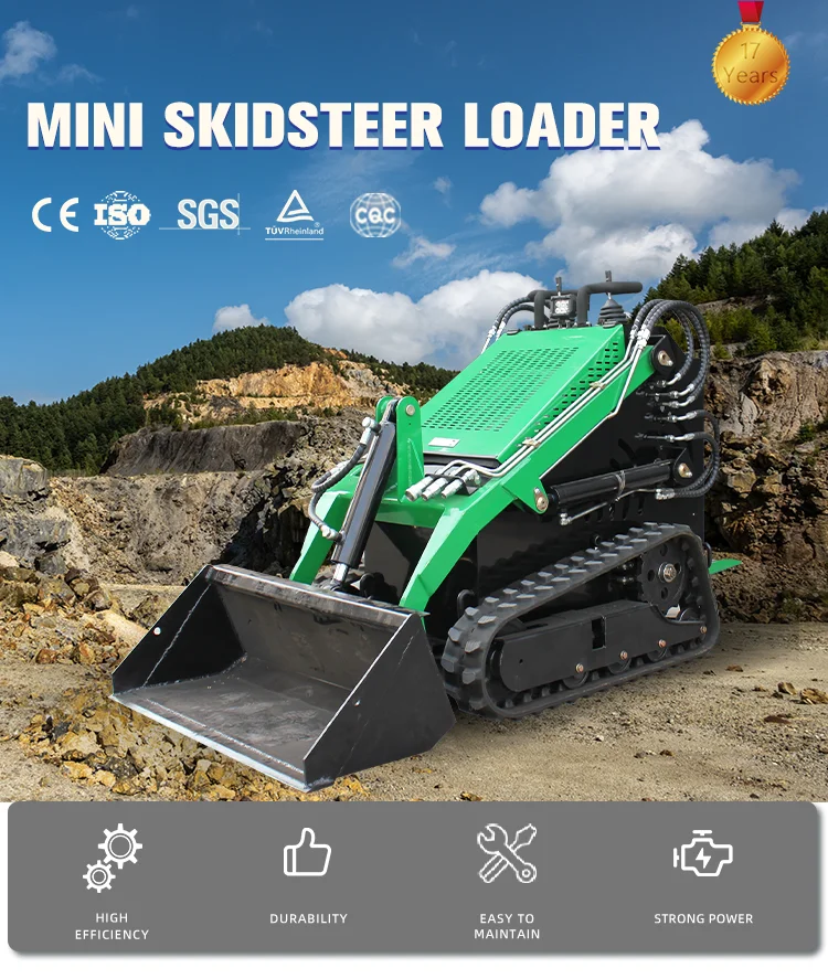 400kg Walk Behind Crawler Mini Skid Steer Loader - Free Shipping