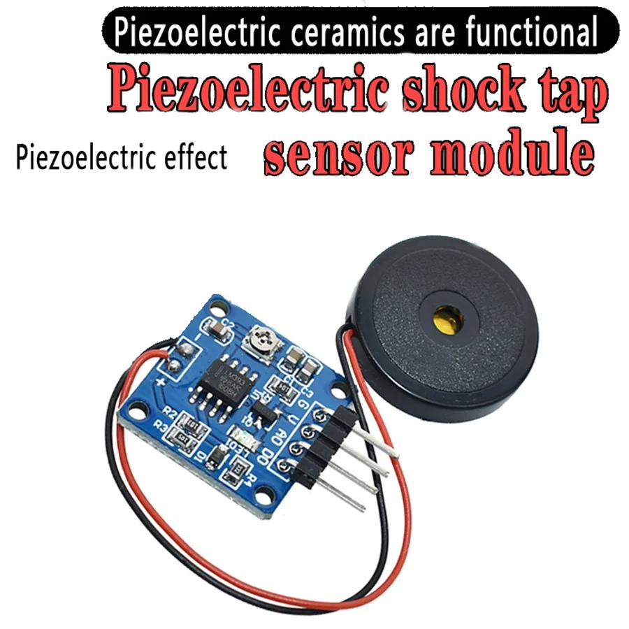 Piezoelectric shock tap sensor 5V Piezoelectric Film Vibration Sensor ...
