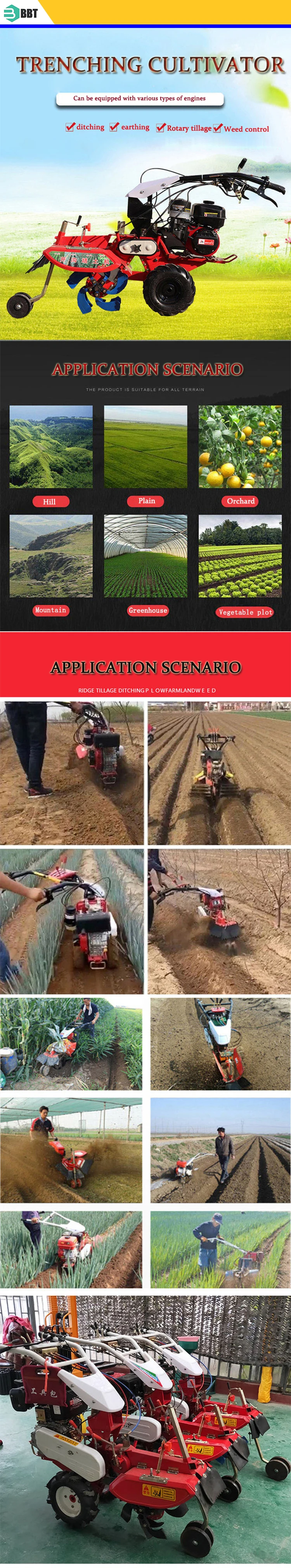 Agricultural Field Management Machine Ditching Machinery Power Tiller ...