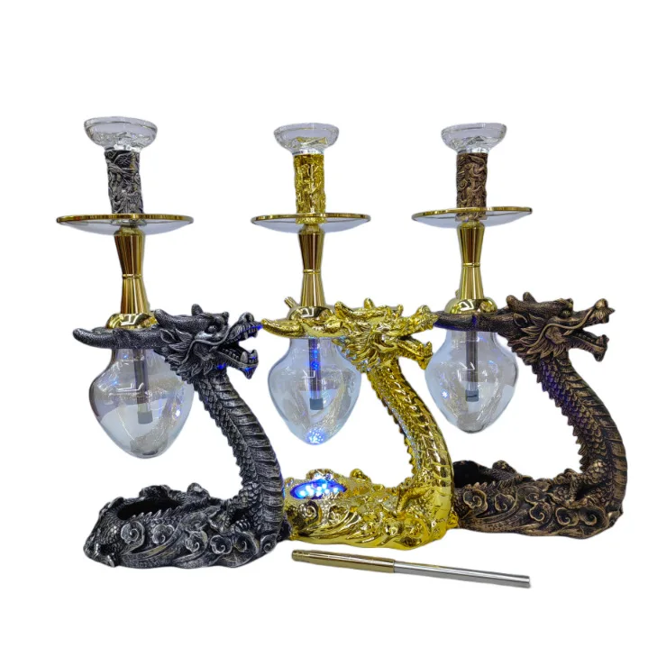 2024 Resin Silver Dragon Smoking Hookah Shisha With Box Package For ...