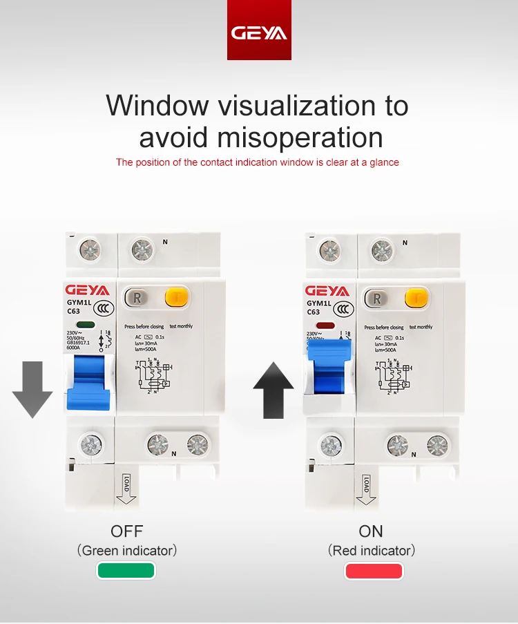 Geya Dz47-63le Electronic Switch 4p 30ma Rcbo Rccb Elcb Rcd Circuit Breaker 100a Rcb0 - Buy ...