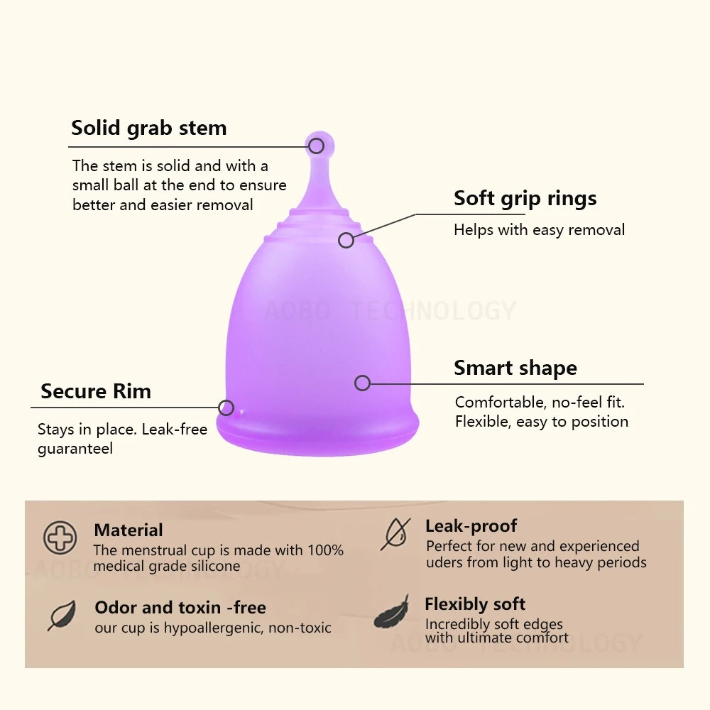 Wholesale Customizable 100% Medical Grade Silicone Menstruation Cup Kit