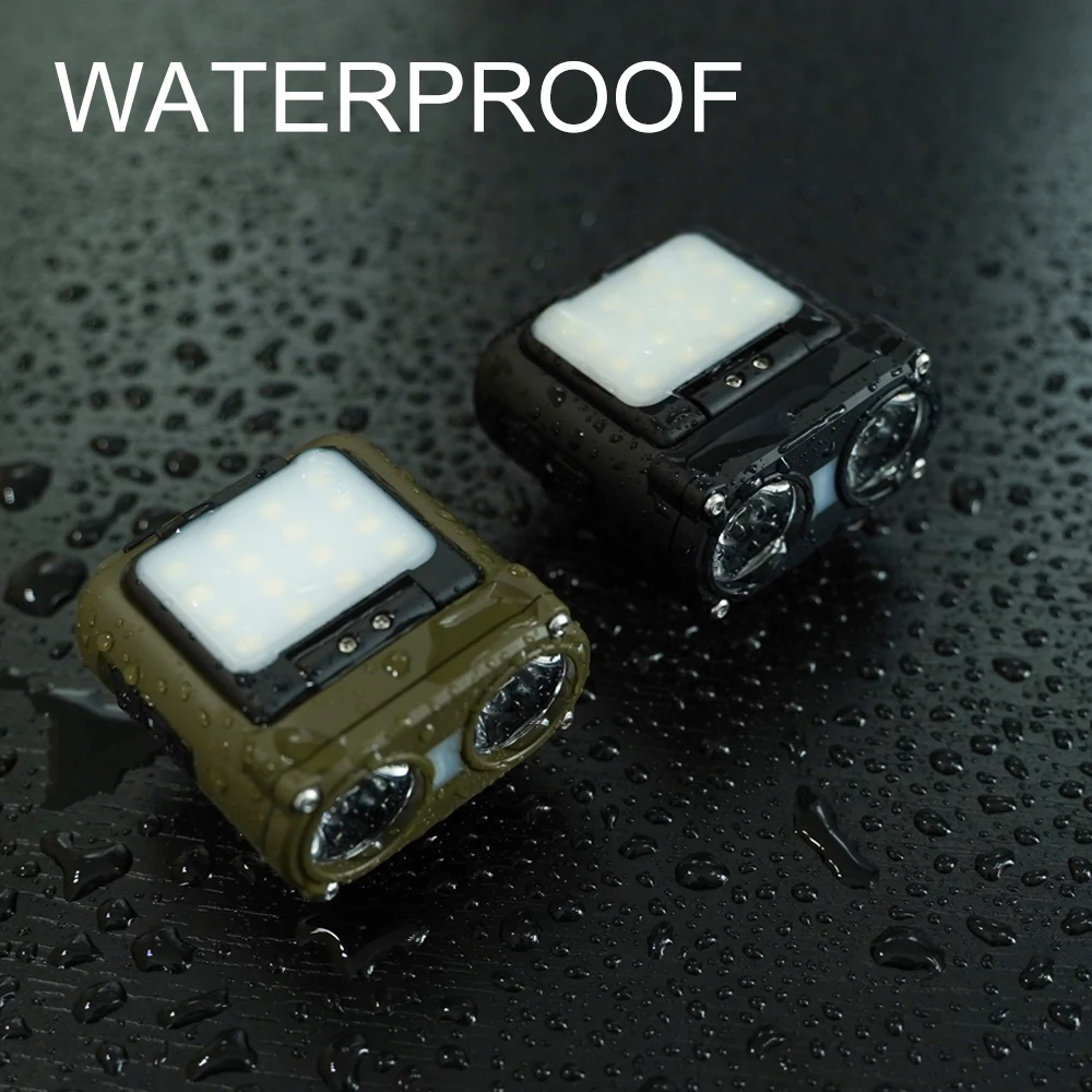 USB Rechargeable Mini Cap Light Dual Beam LED Headlamp 180 Degree Angle ...