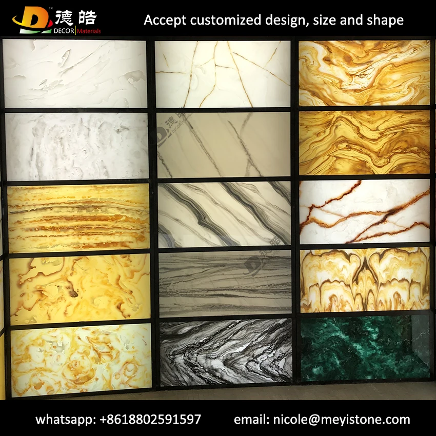 White Backlit Onyx Reception Desk - Translucent Stone
