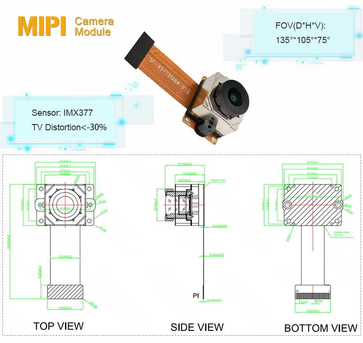 Mini Auto Focus 12mp Mipi Camera Module Board Imx377 Action Camera Industrial Camera Sensor ...
