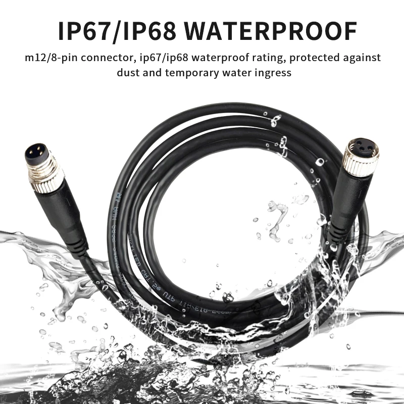 M8 Cable Connector 3 Pin 4 Pin 5 6 8 Pin Male Female Waterproof Custom M8 Sensor Cable Assembly ...