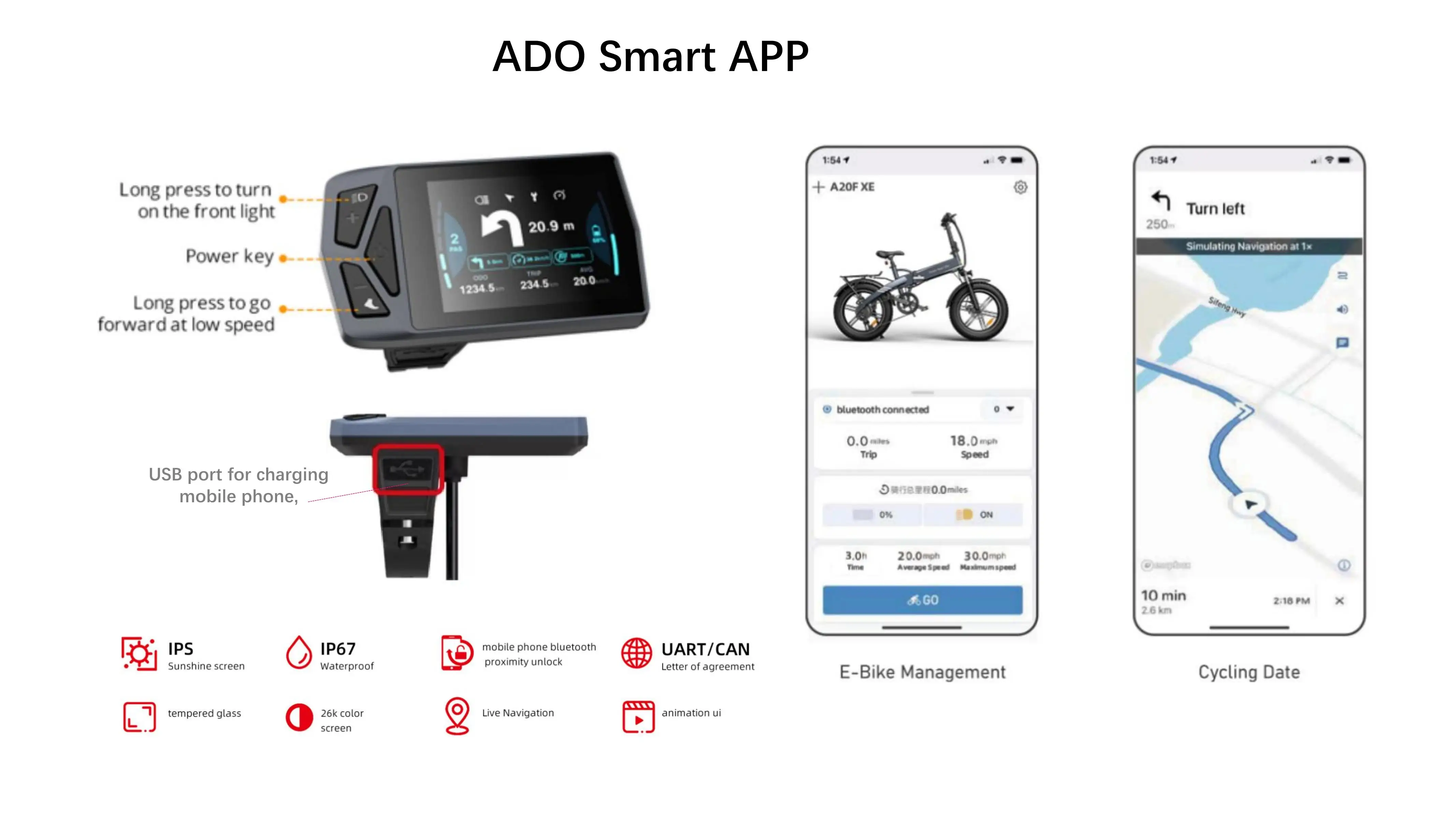 Ado A20f Xe Eu Warehouse Electric City Bike Folding Bicycle Mountain ...