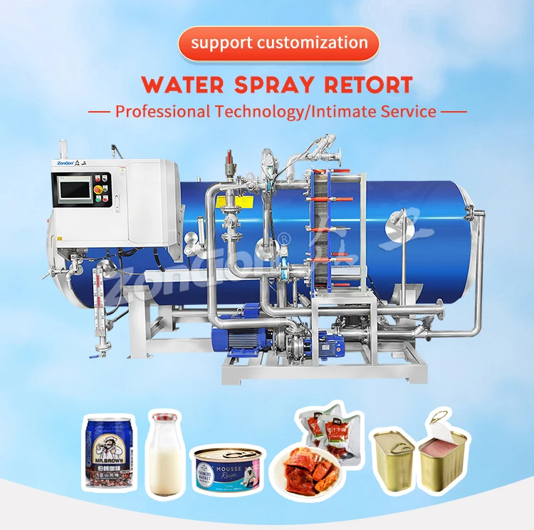 High Temperature Food Processing Retort / Horizontal Steam Sterilizer ...