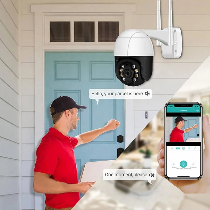 ICSEE 360° Pan-Tilt-Zoom WIFI Security Camera 1080P Night Vision Wide ...