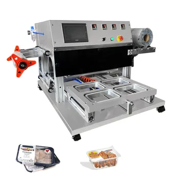 Gas Nitrogen Flushing Packaging Machine Fast Food Square Tray Sealing ...