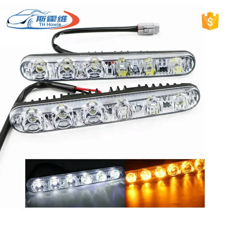 DRL Universal 18W 6SMD Car Led Daytime Running Light Dual Color White ...