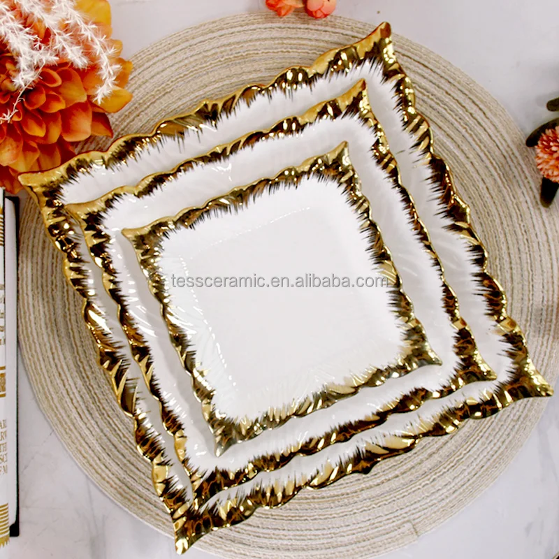 Rcy003plateov High Quality Gold-rimmed Oval Ceramic Appetizer Plate ...