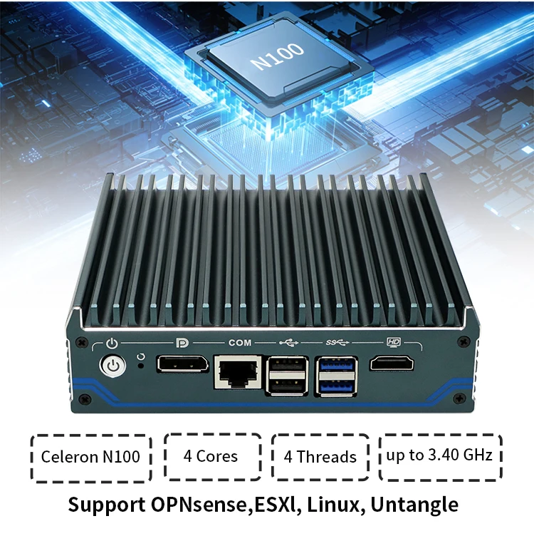Shenzen Yanling N100 Firewall Pfsense Mini PC - 4 2.5G Ethernet