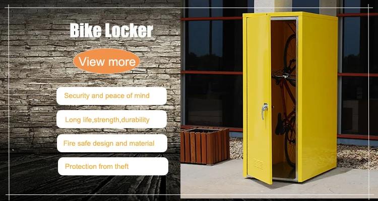 Public Single Door Steel Structure Lateral Bicycle Bike Lockers For ...