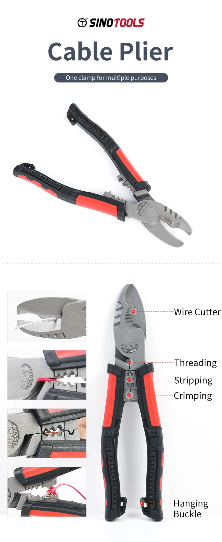 7 in 1 Multi-function Wire Edge Stripper Pliers Crimping Tool Custom ...