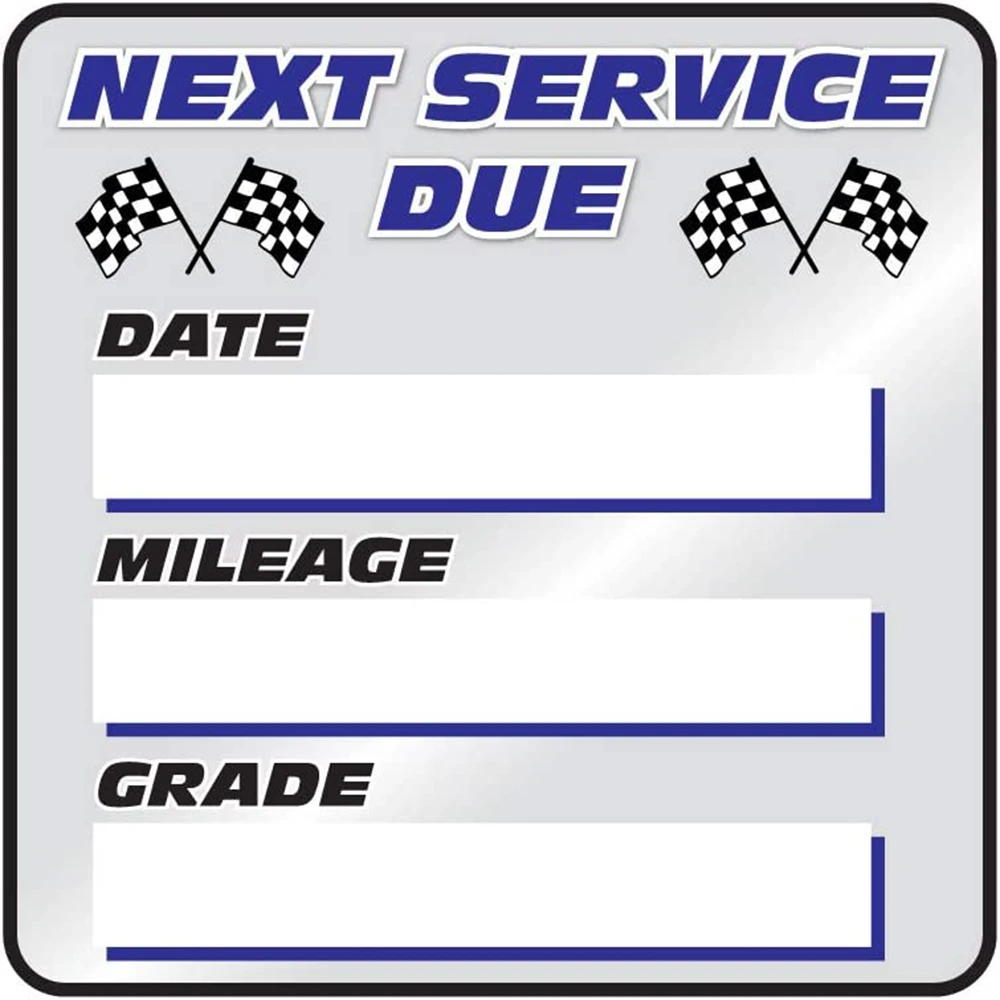 Custom Waterproof Vinyl Car Service Reminder Stickers Car Oil Change ...