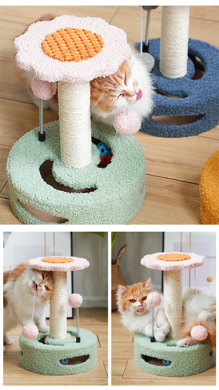 Modern Interactive Flower Activity Jumping Scratcher Board Climbing Cat ...