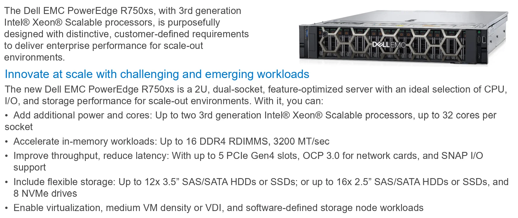 Poweredge R750xs 4314 2.4ghz 16core 24m-cache 1p 16g Ddr4-3200 8lff 2*2tb H355 Nic 1g-2port 800w ...