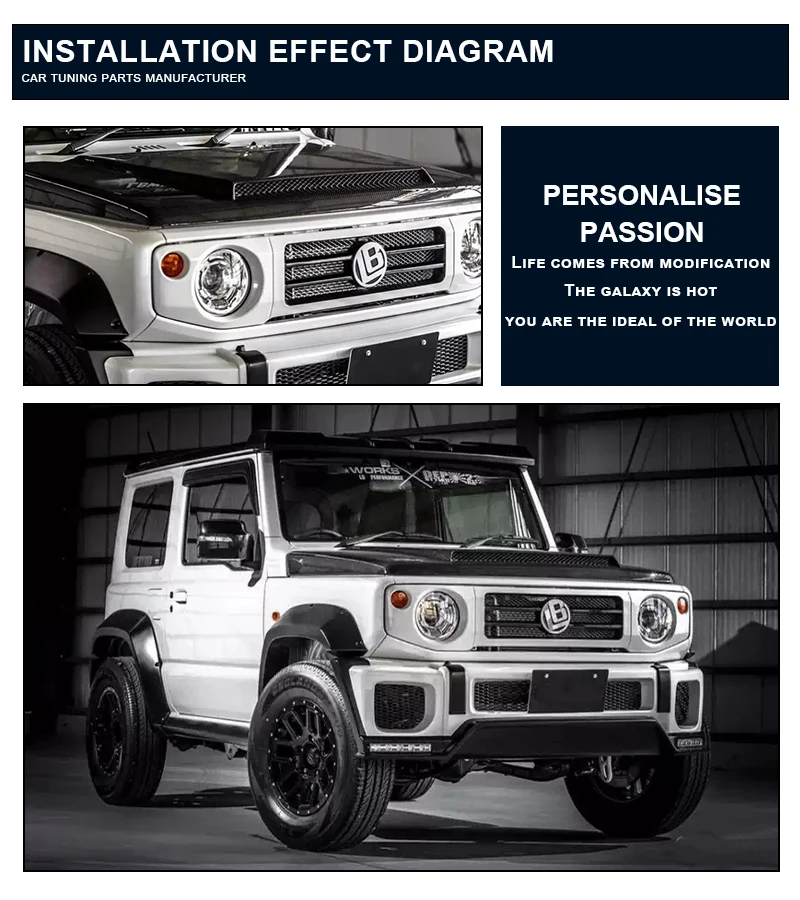 Lb Style Wide Body Kit For Suzuki Jimny Jb64 Jb74 G Mini Type 1 Front Bumper Auto Parts Grille ...
