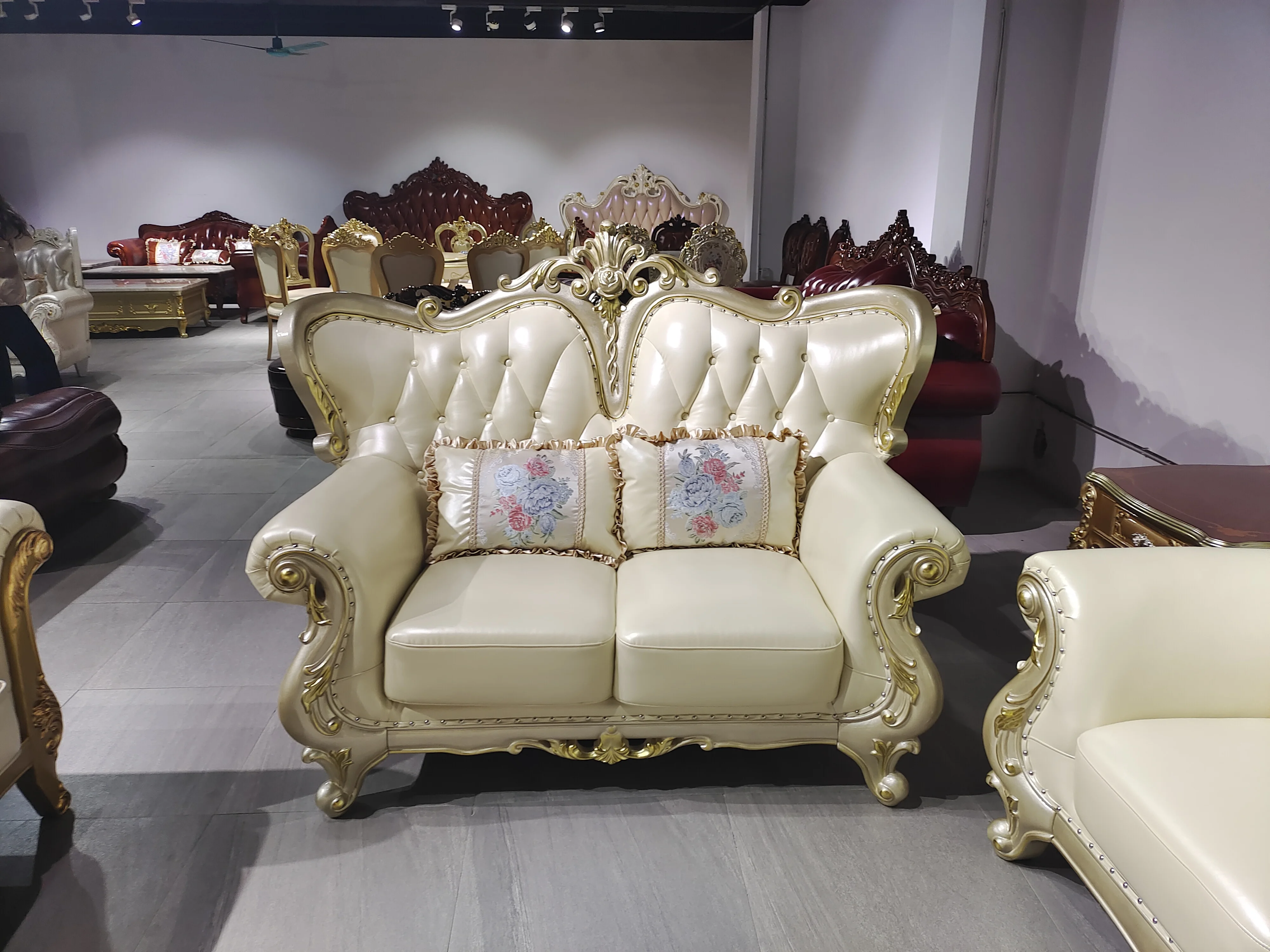 Luxury European Sofa Set - 123 Seat Sofa in PU Leather