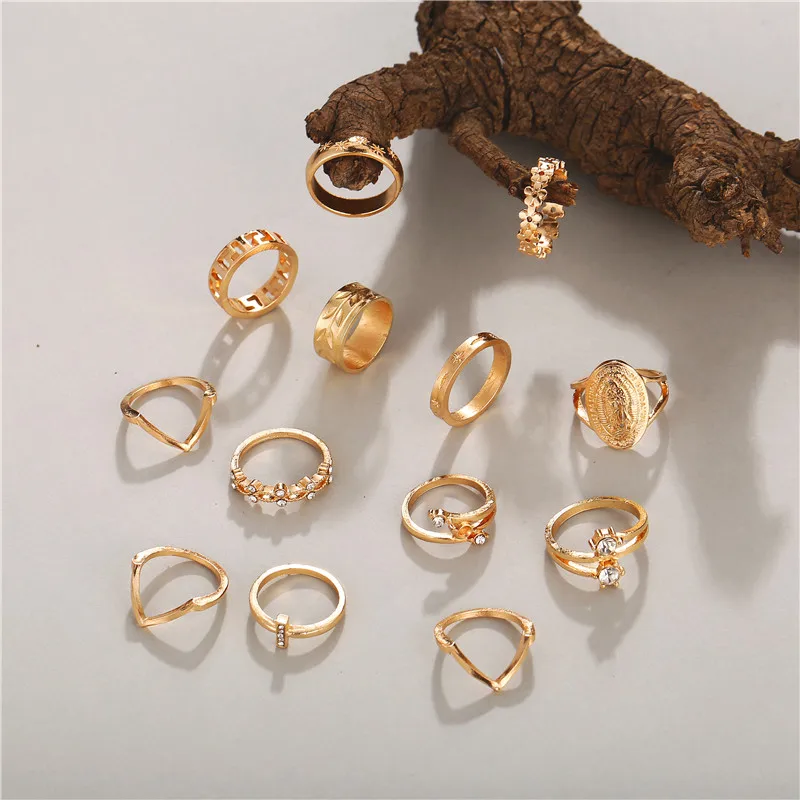 Wholesale Fashion 34 Styles Finger Rings Set Jewelry Women
