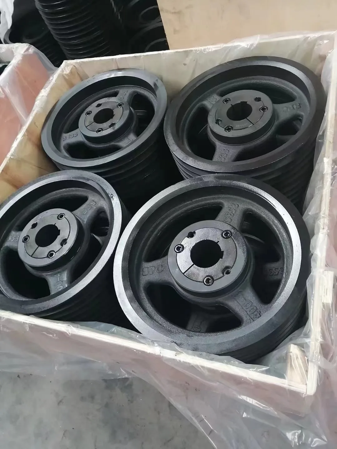 Standard Size Spa Spb Spz Sheave Wheel Tension Double Groove Cast Lron ...