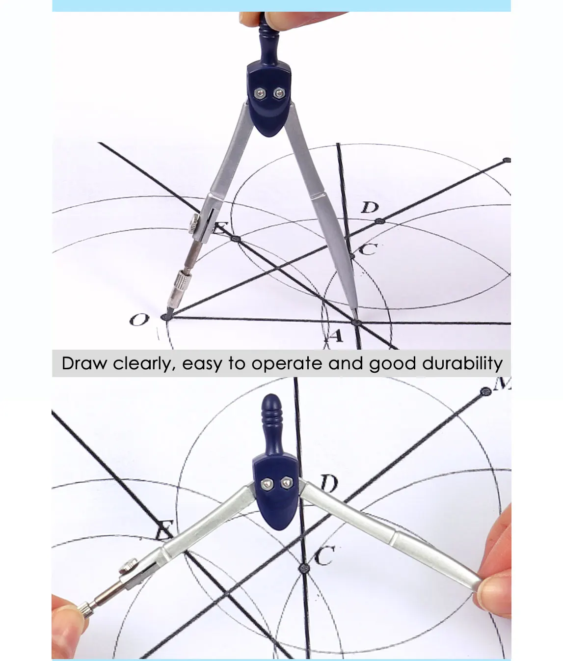 Foska Geometric Divider - Quality Math Compass for School