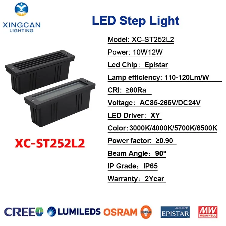 Outdoor Recessed LED Step Light IP65 10W 12W - Durable & Efficient