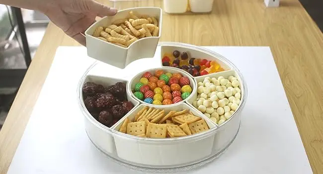 6 Compartments Fruit Veggie Platter - Perfect for Parties