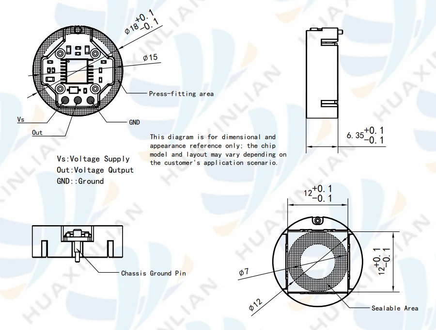 5Bar 12mm Flush Diaphragm Piezoresistive Ceramic IIC Digital Output ...
