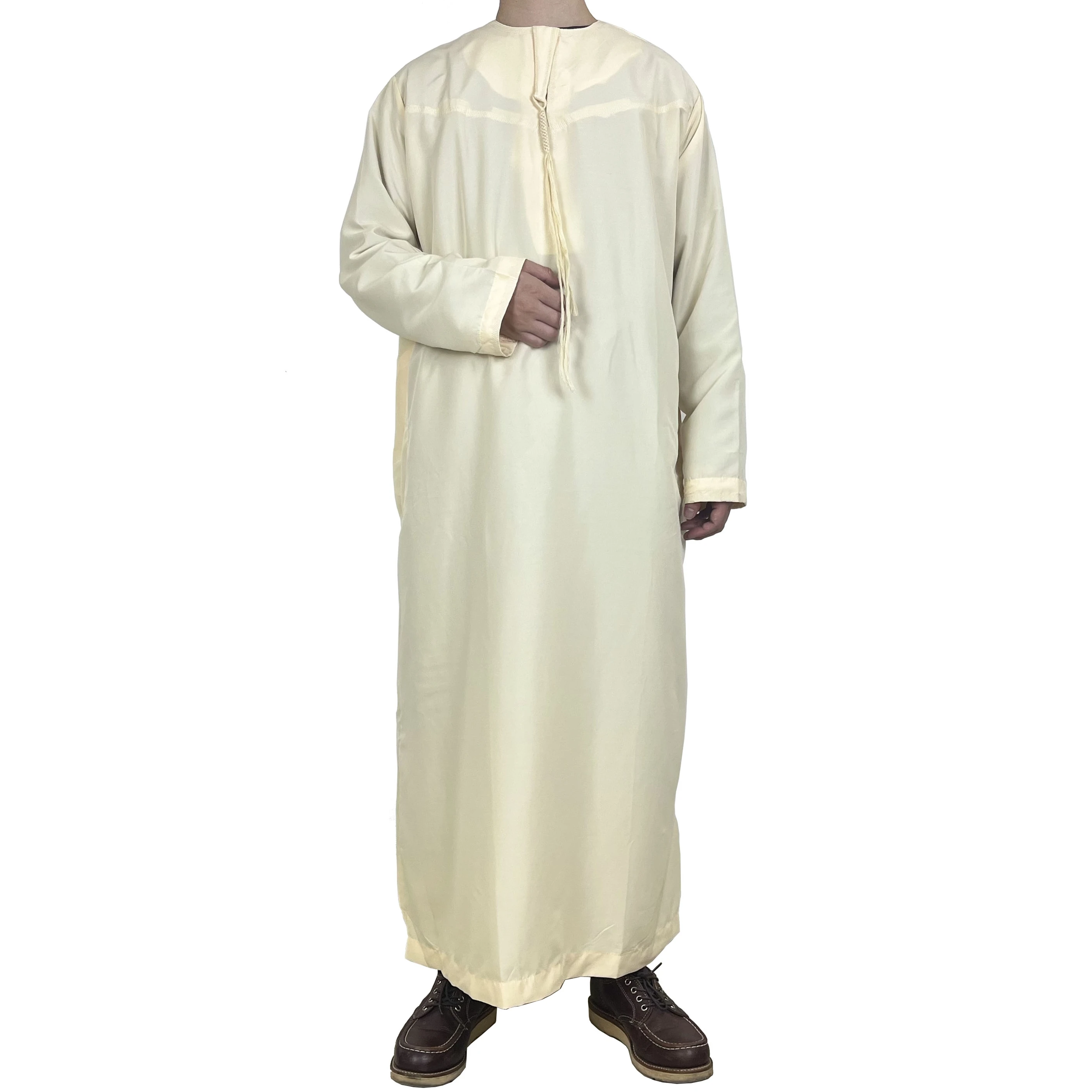 Khamis Arabic Islamic Moroccan Qatar White Mens Jalabiya