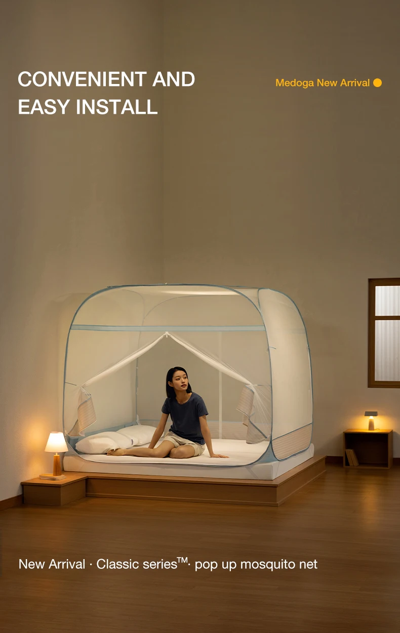 Medoga Folding Modern Essential Portable Popup Mosquito Net Bed Canopy ...