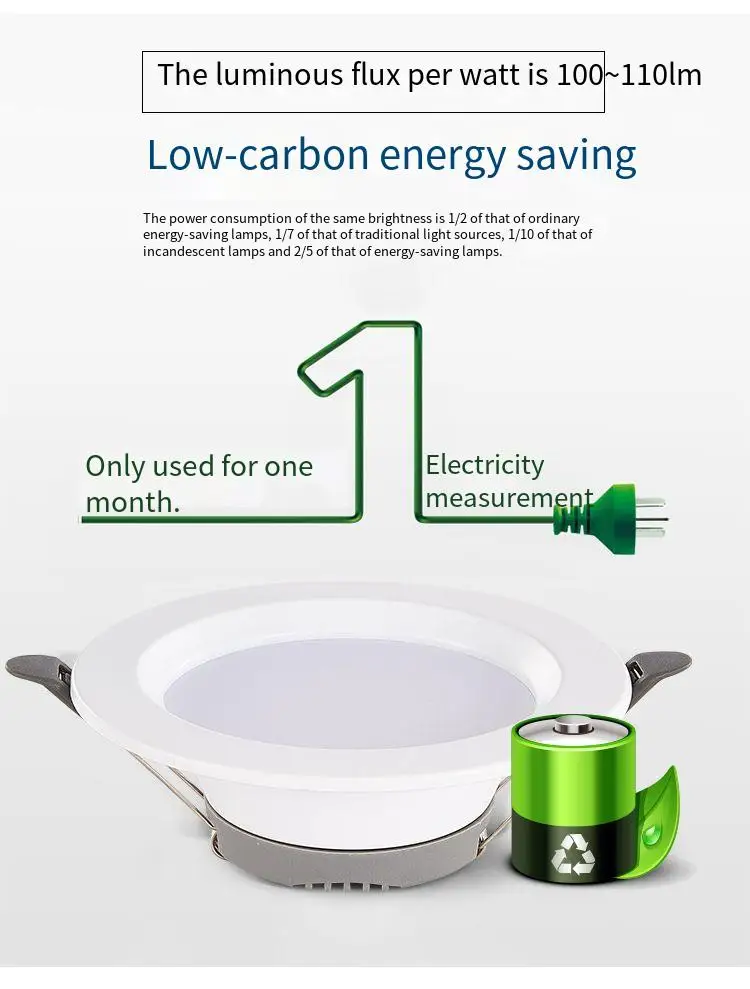 Led Ceiling Light Smd Downlight Concealed Recessed Hole Light 5w7w12w ...